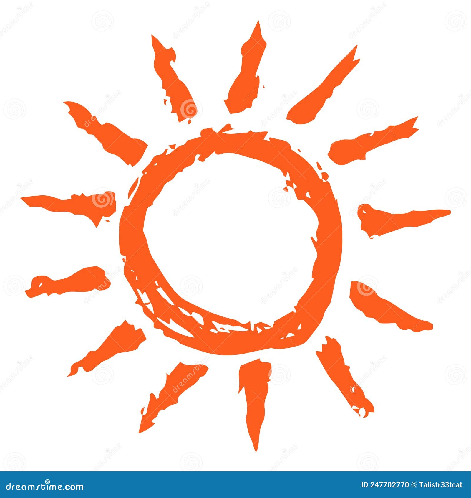 Hand Drawn Sun Painted with Ink Brush Stock Vector - Illustration of ...
