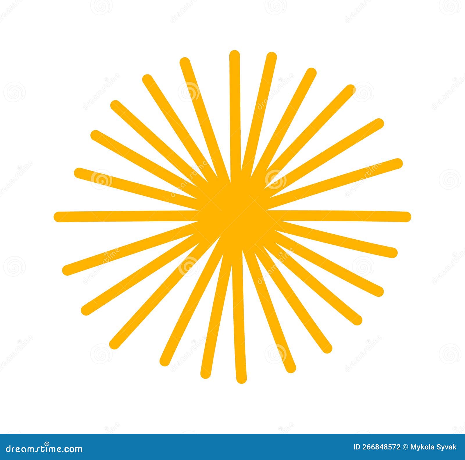 Hand Drawn Sun with Rays Flat Icon Stock Vector - Illustration of ...