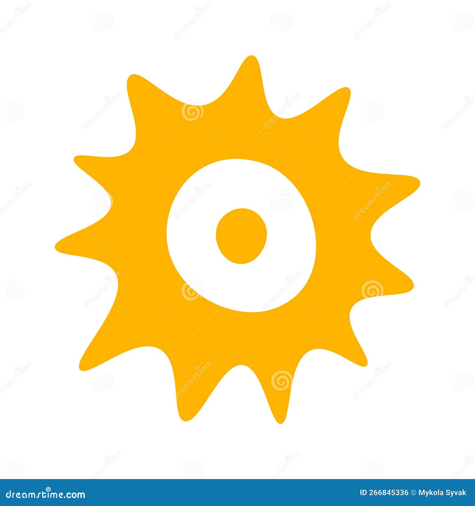 Hand Drawn Sun with Rays Flat Icon Stock Vector - Illustration of ...