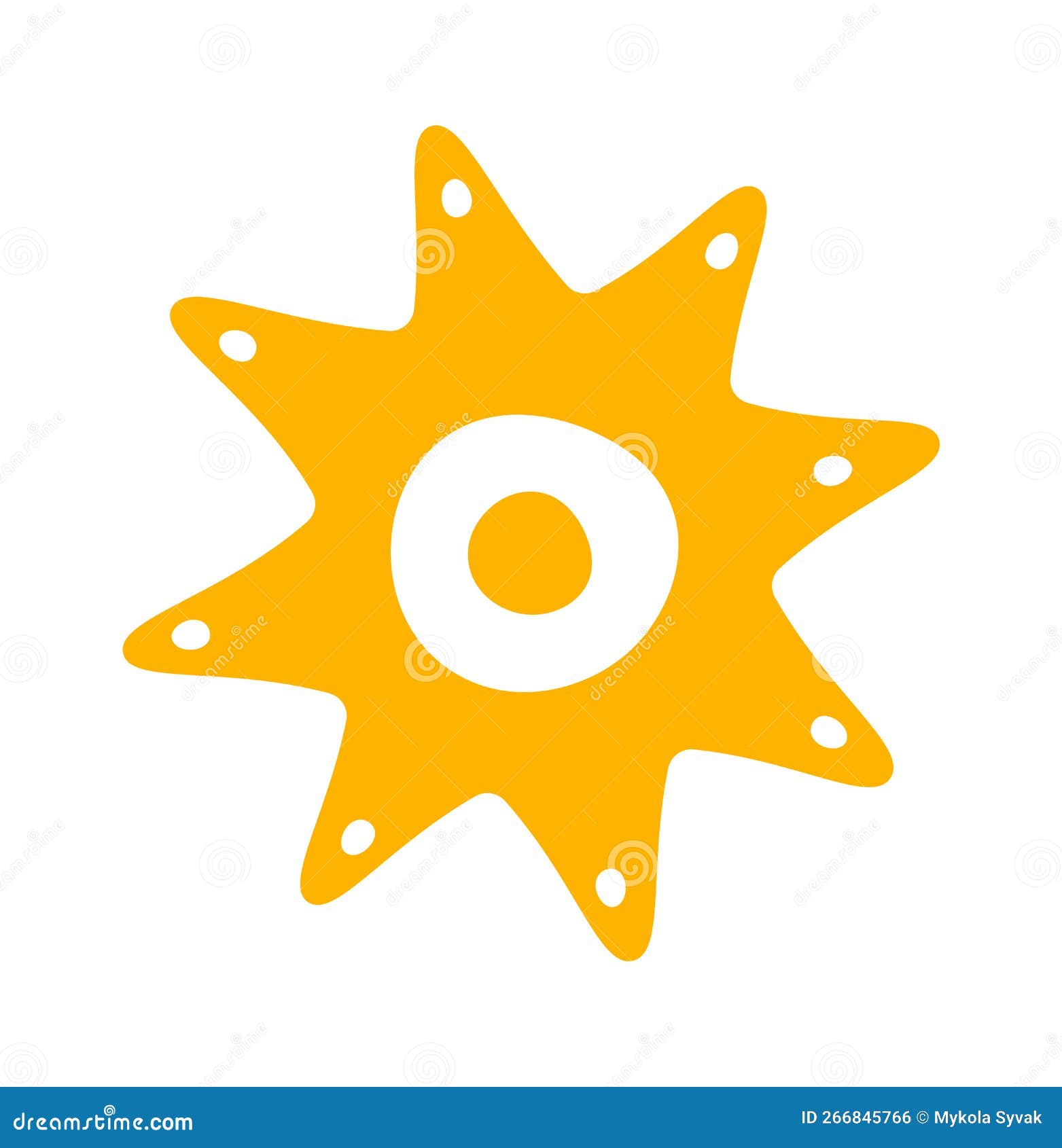 Hand Drawn Sun with Rays Flat Icon Stock Vector - Illustration of light ...