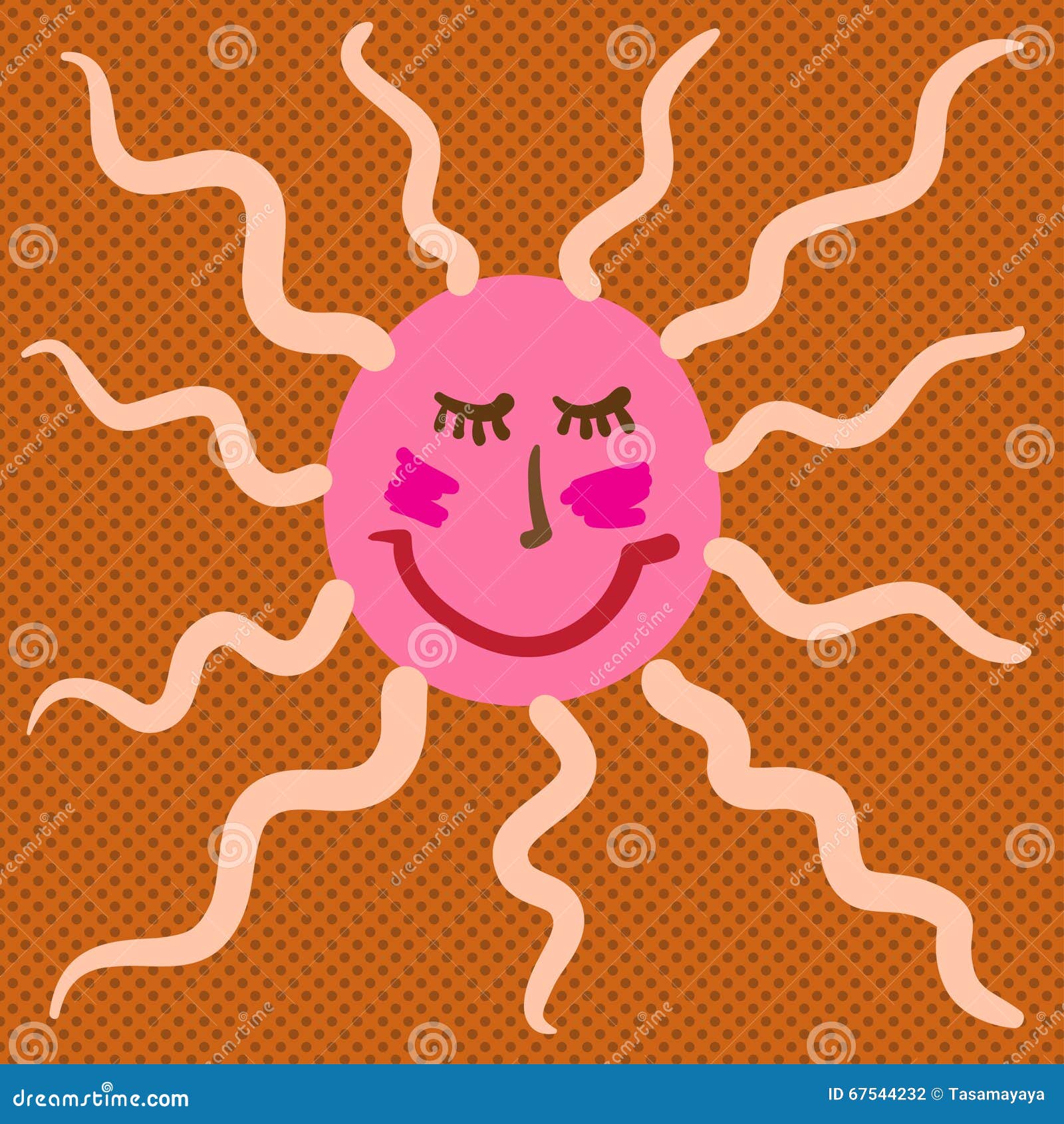 Hand Drawn Sun Sleeping Illustration Stock Illustration - Illustration ...