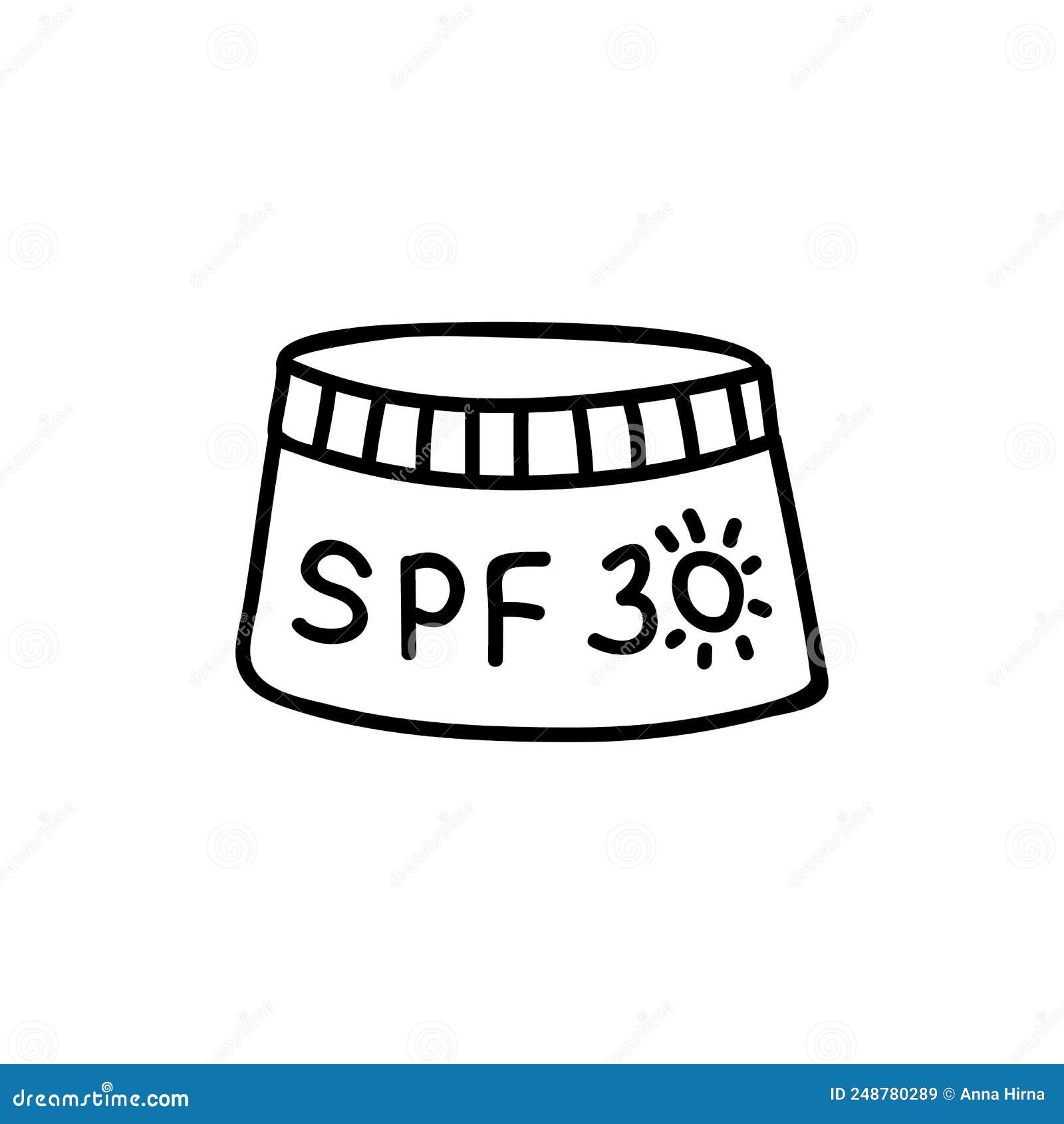 Hand Drawn Sunscreen. Vector Illustration in Doodles Style. Isolate on ...