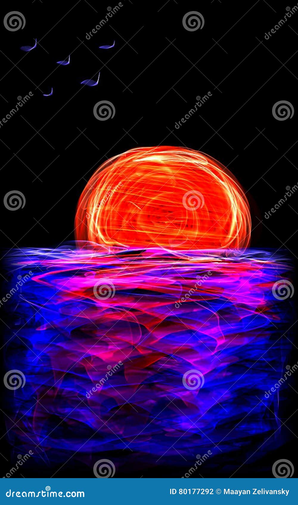 Hand Drawn Sunset Illustration Stock Illustration - Illustration of ...