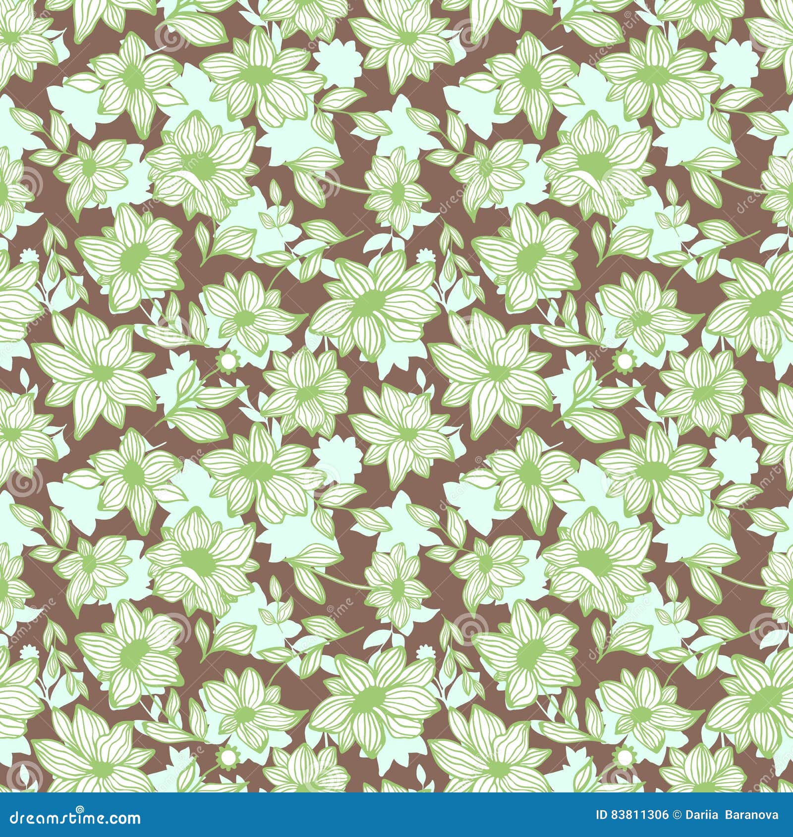 Hand Drawn Surface Pattern Design with Flowers Stock Vector ...