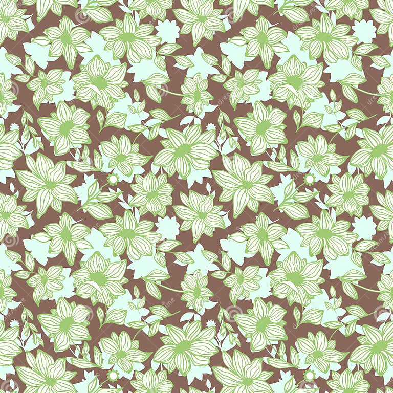 Hand Drawn Surface Pattern Design with Flowers Stock Vector ...