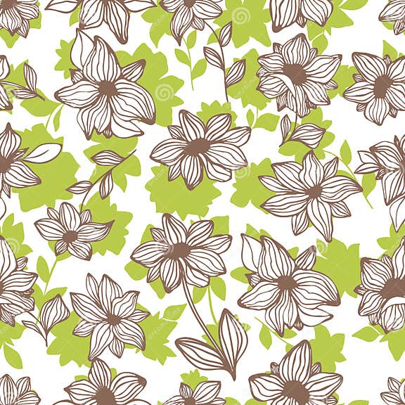 Hand Drawn Surface Pattern Design with Flowers Stock Vector ...