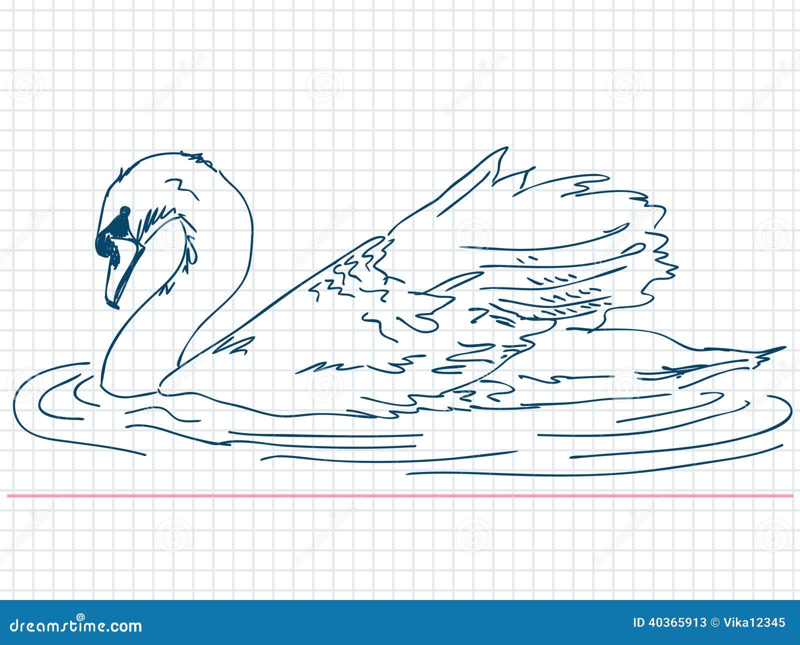 Hand drawn swan stock illustration. Illustration of draw - 40365913