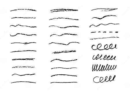 Hand Drawn Swift Crossed and Wavy Underlines Set for Notebook. Lines ...