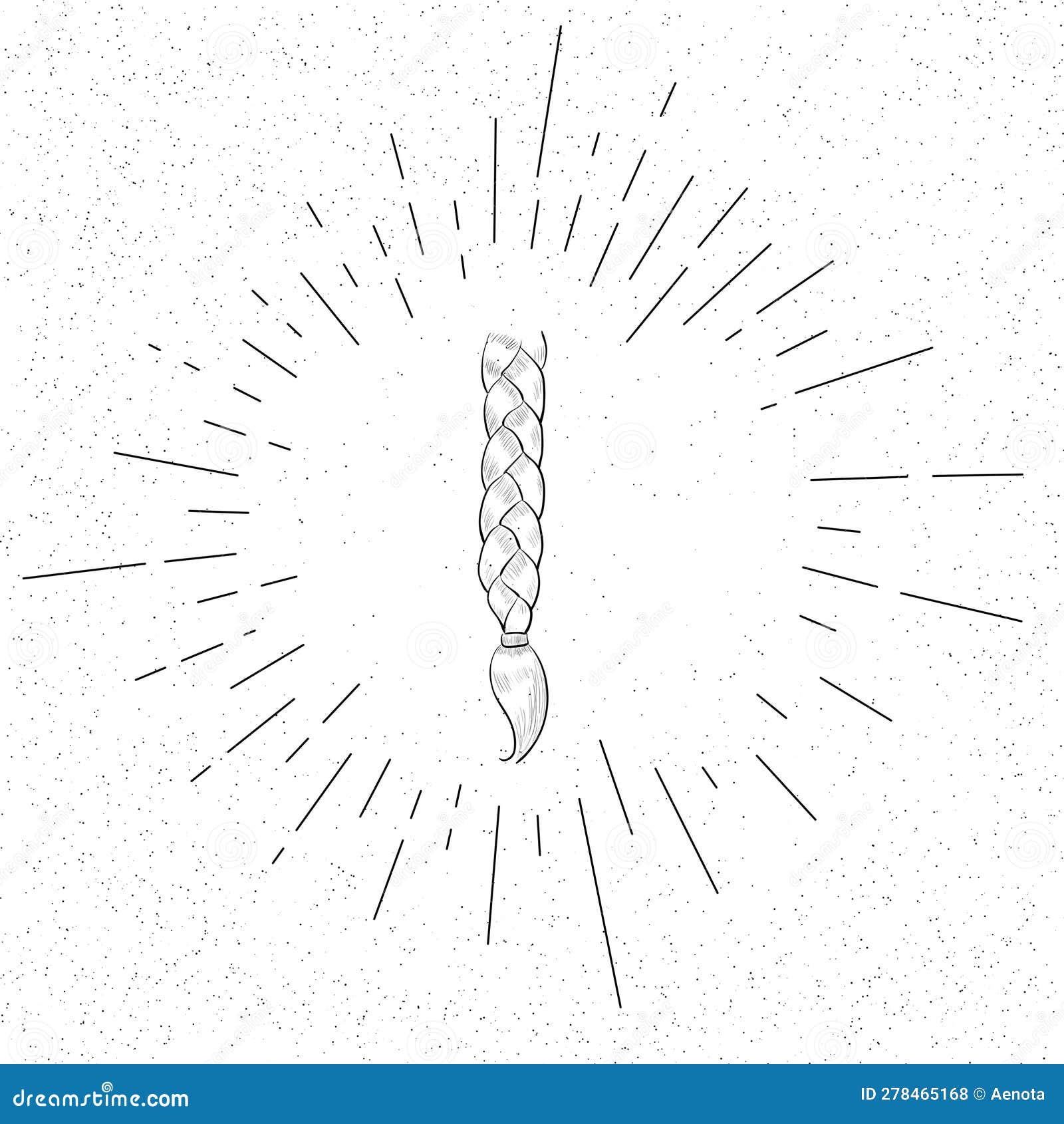 Hand Drawn Symbol of Long Hair Braid Doodle Vector Hatch Icon Stock ...