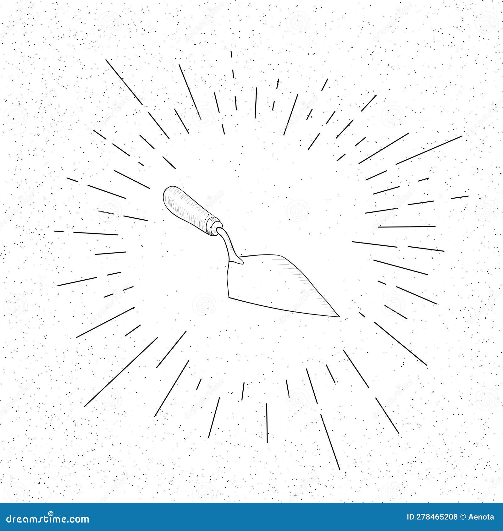 Hand Drawn Symbol of Mortar Trowel Doodle Vector Hatch Icon Stock ...