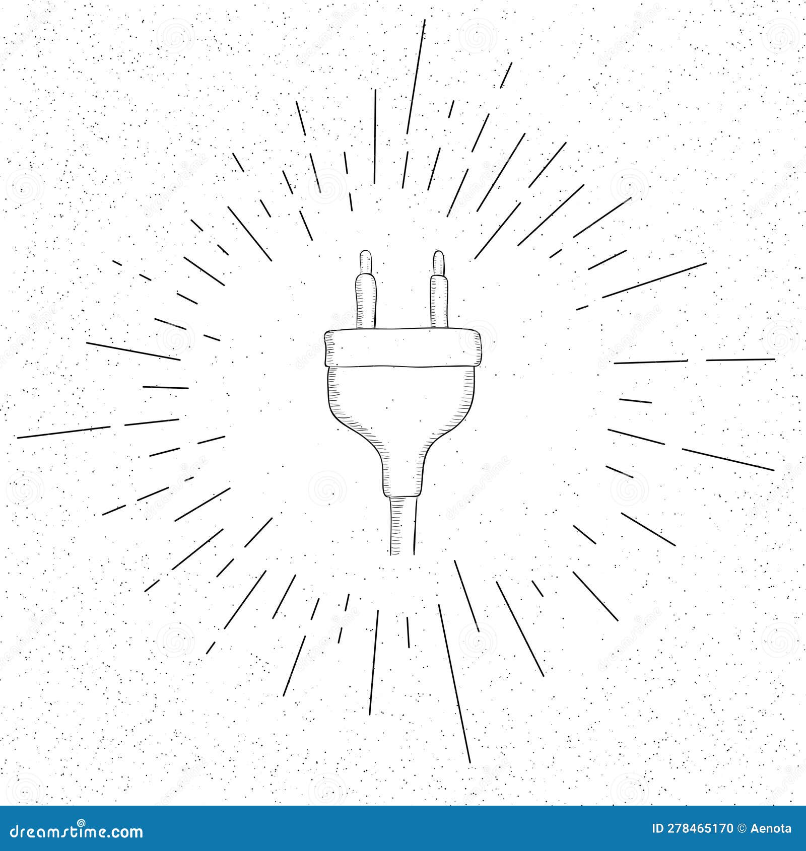 Hand Drawn Symbol of Plug Doodle Vector Hatch Icon Stock Vector ...