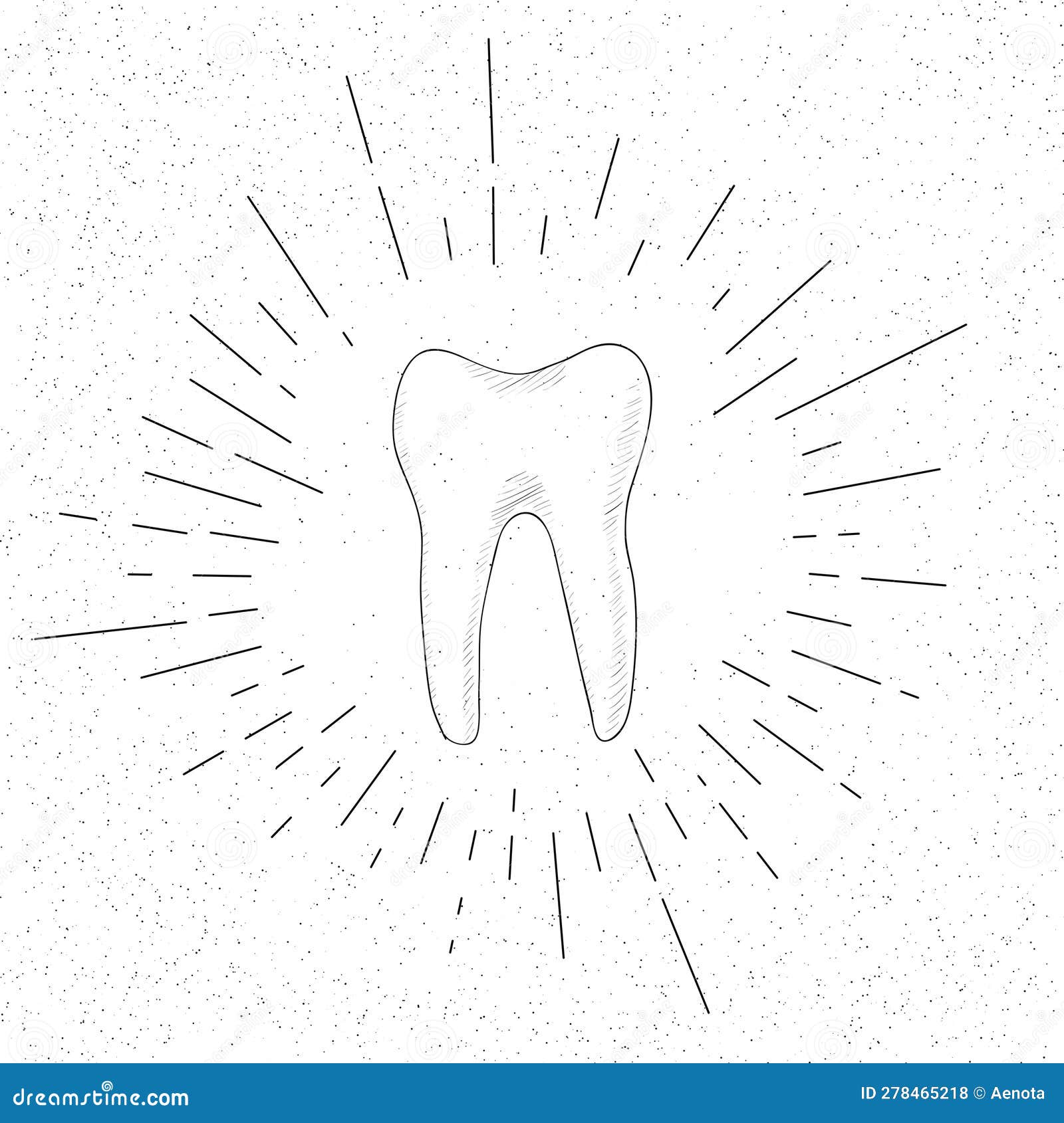 Hand Drawn Symbol of Premolar Tooth Doodle Vector Hatch Icon Stock ...