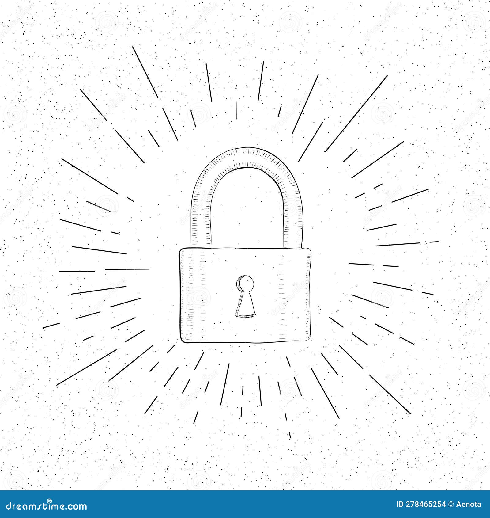 Hand Drawn Symbol of Secure Closed Lock Doodle Vector Hatch Icon Stock ...