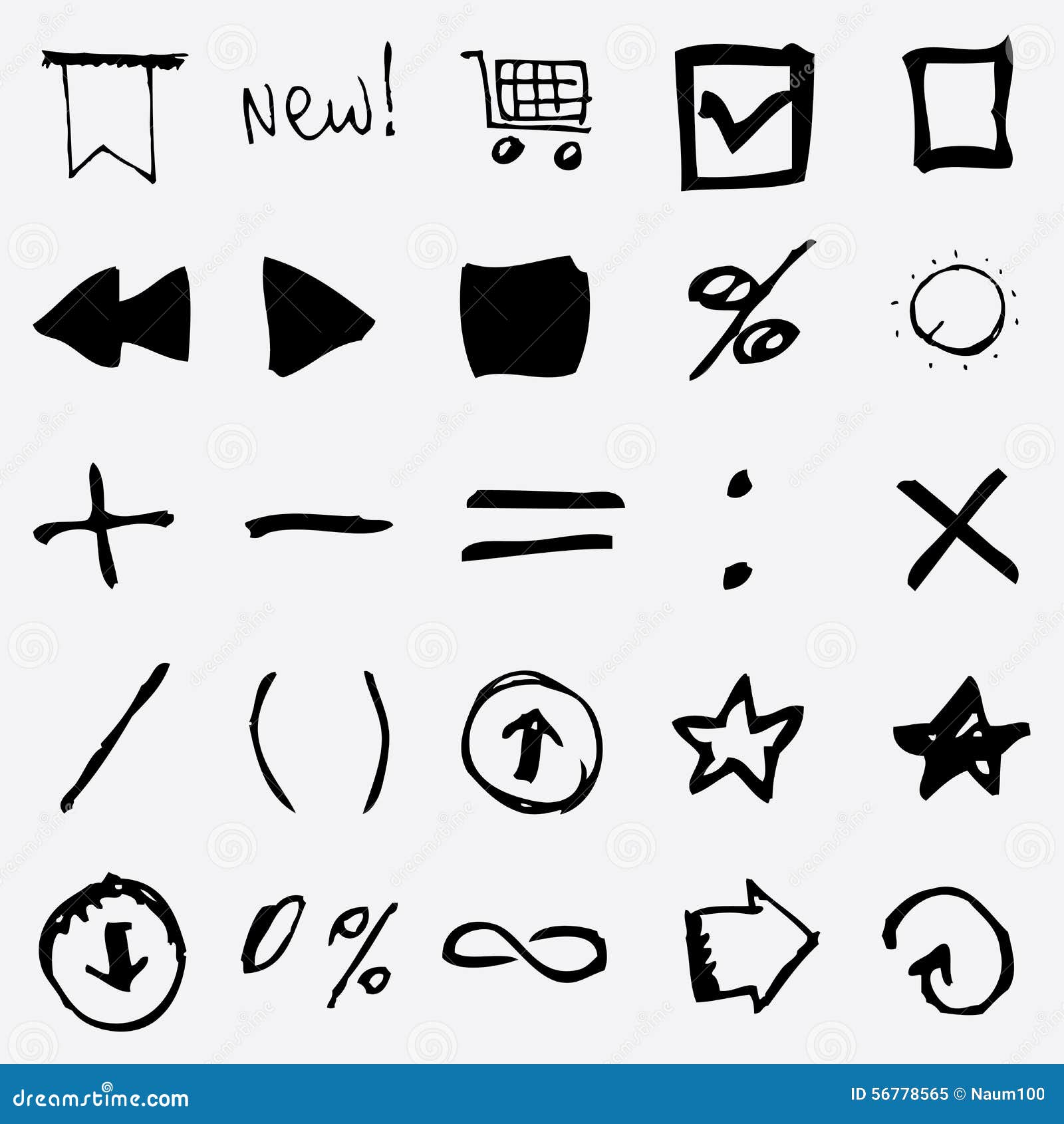 Hand Drawn Symbols, Illustration. Cartoon Vector | CartoonDealer.com ...