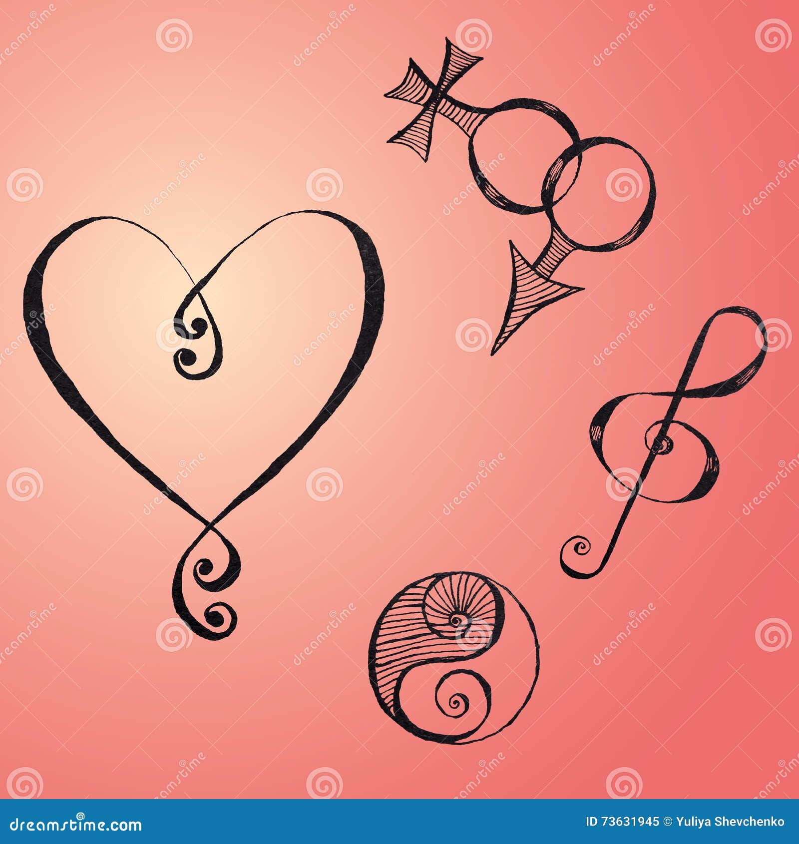 Hand Drawn Symbols stock vector. Illustration of stroke - 73631945