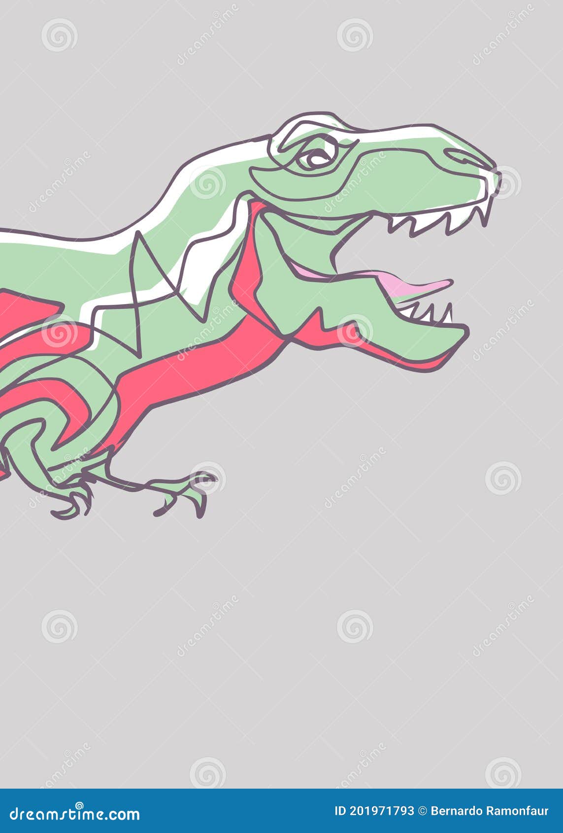 Hand Drawn T-rex Dinosaur Illustration Stock Illustration ...