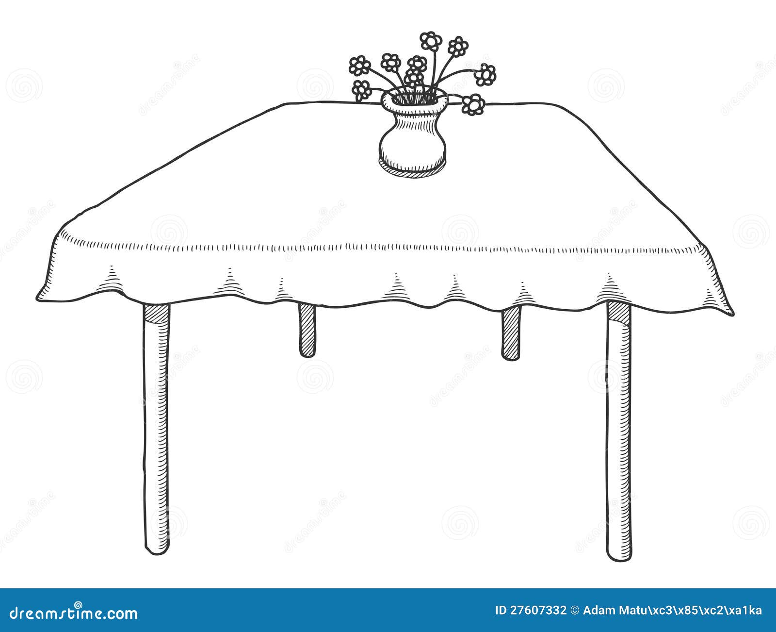 Hand drawn table stock vector. Illustration of trace - 27607332