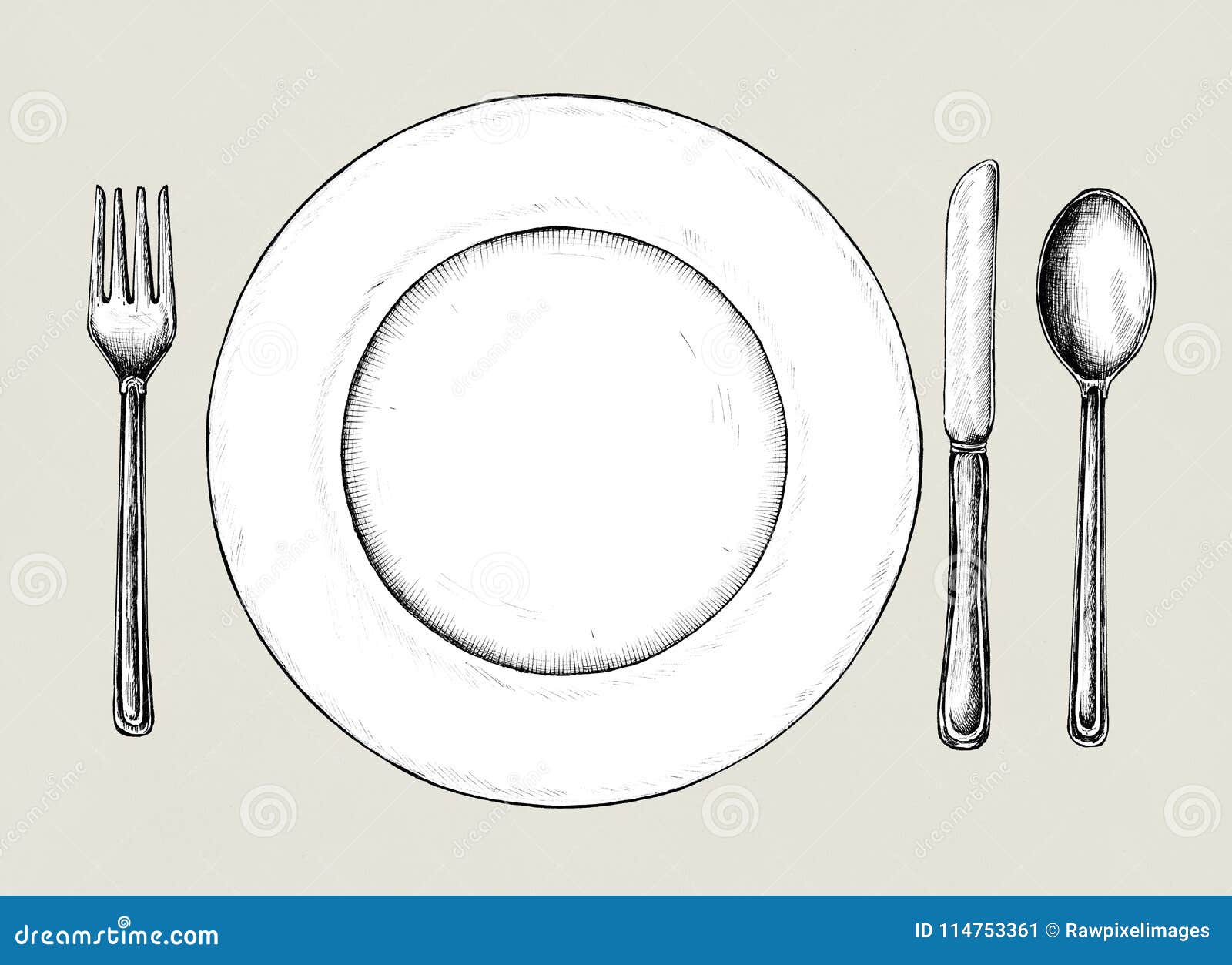 Hand Drawn Table Setting Illustration Stock Illustration - Illustration ...