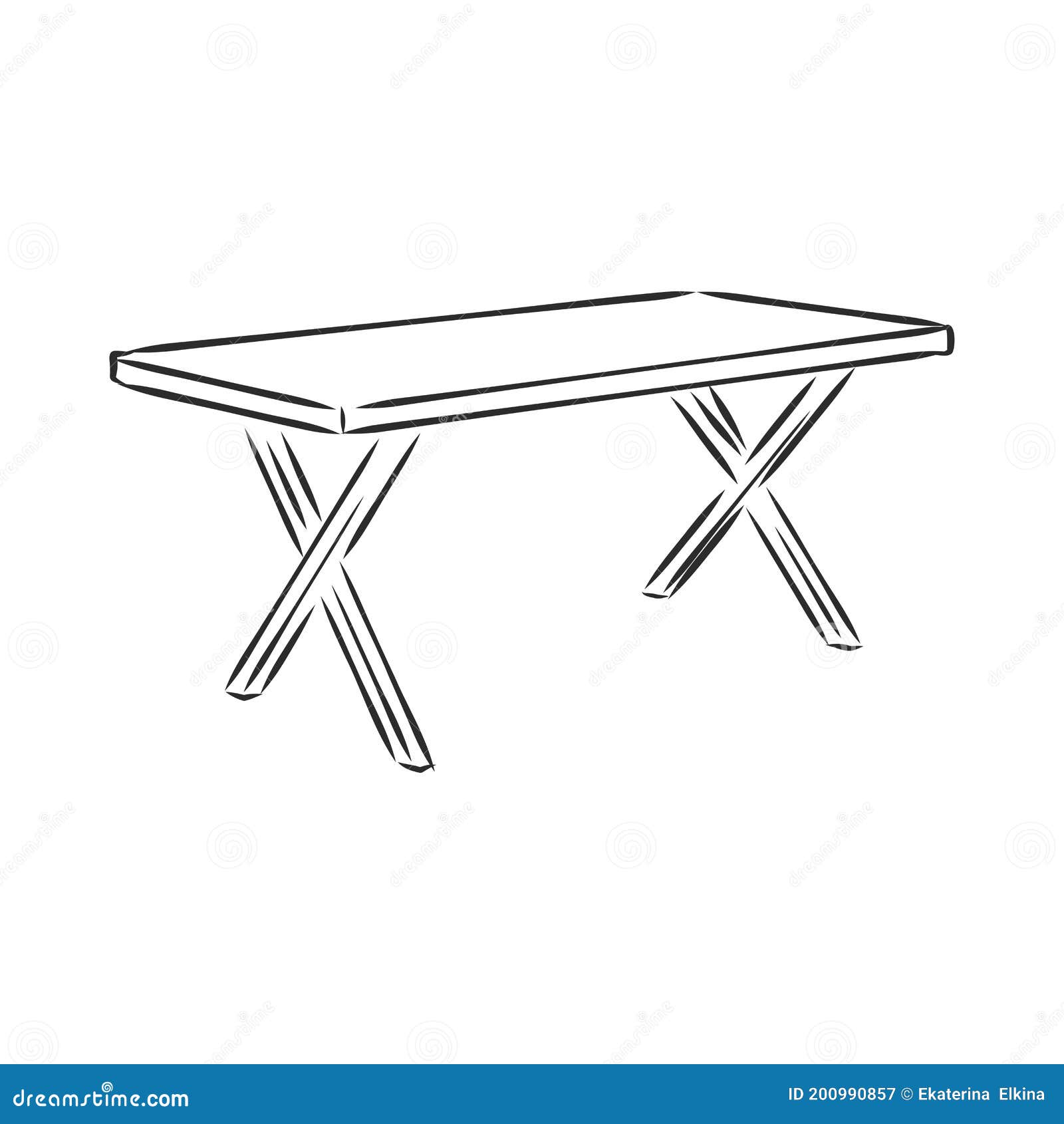 Hand Drawn Table, Vector Illustration, Table Vector Sketch Illustration ...