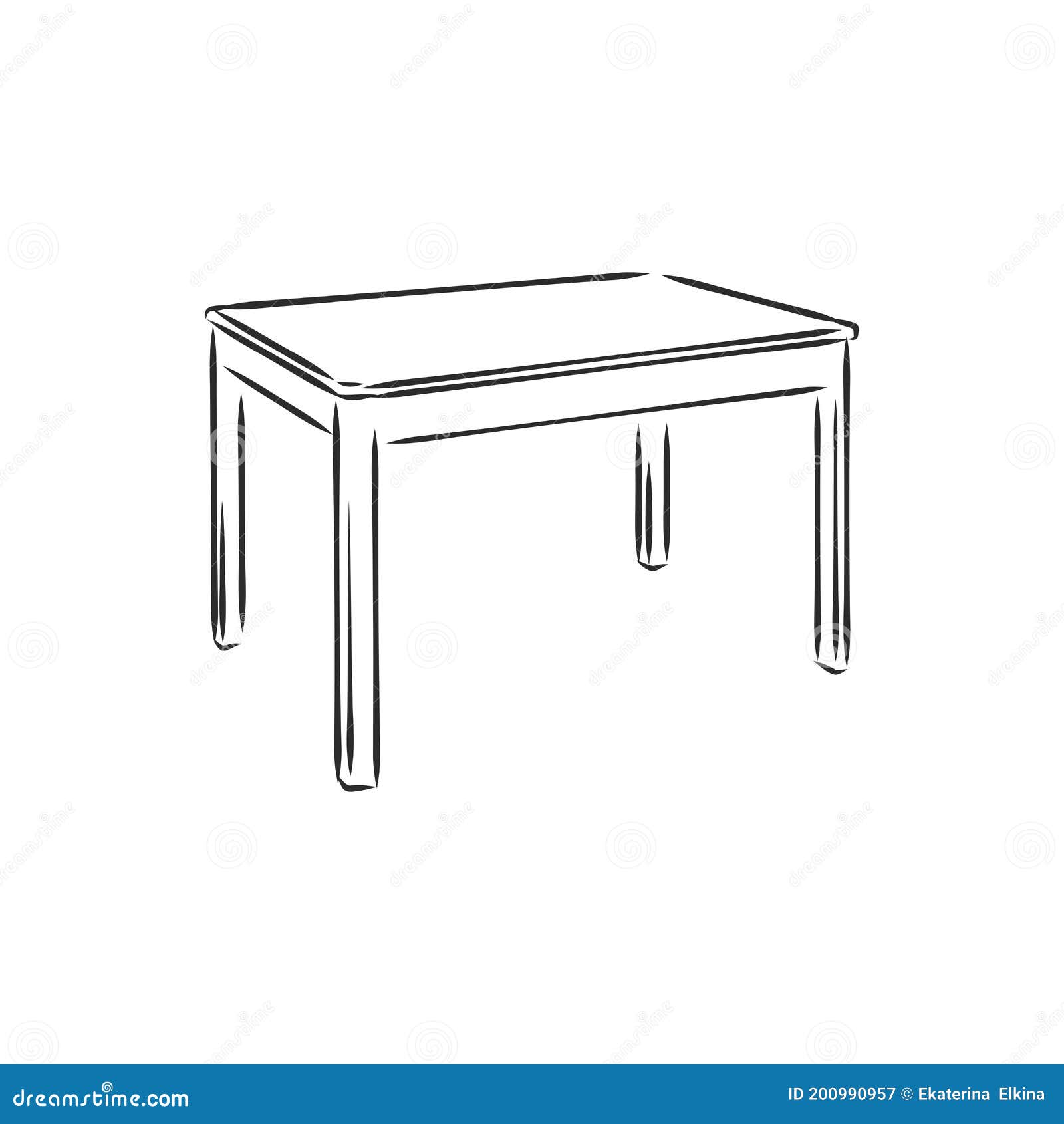 Hand Drawn Table, Vector Illustration, Table Vector Sketch Illustration ...