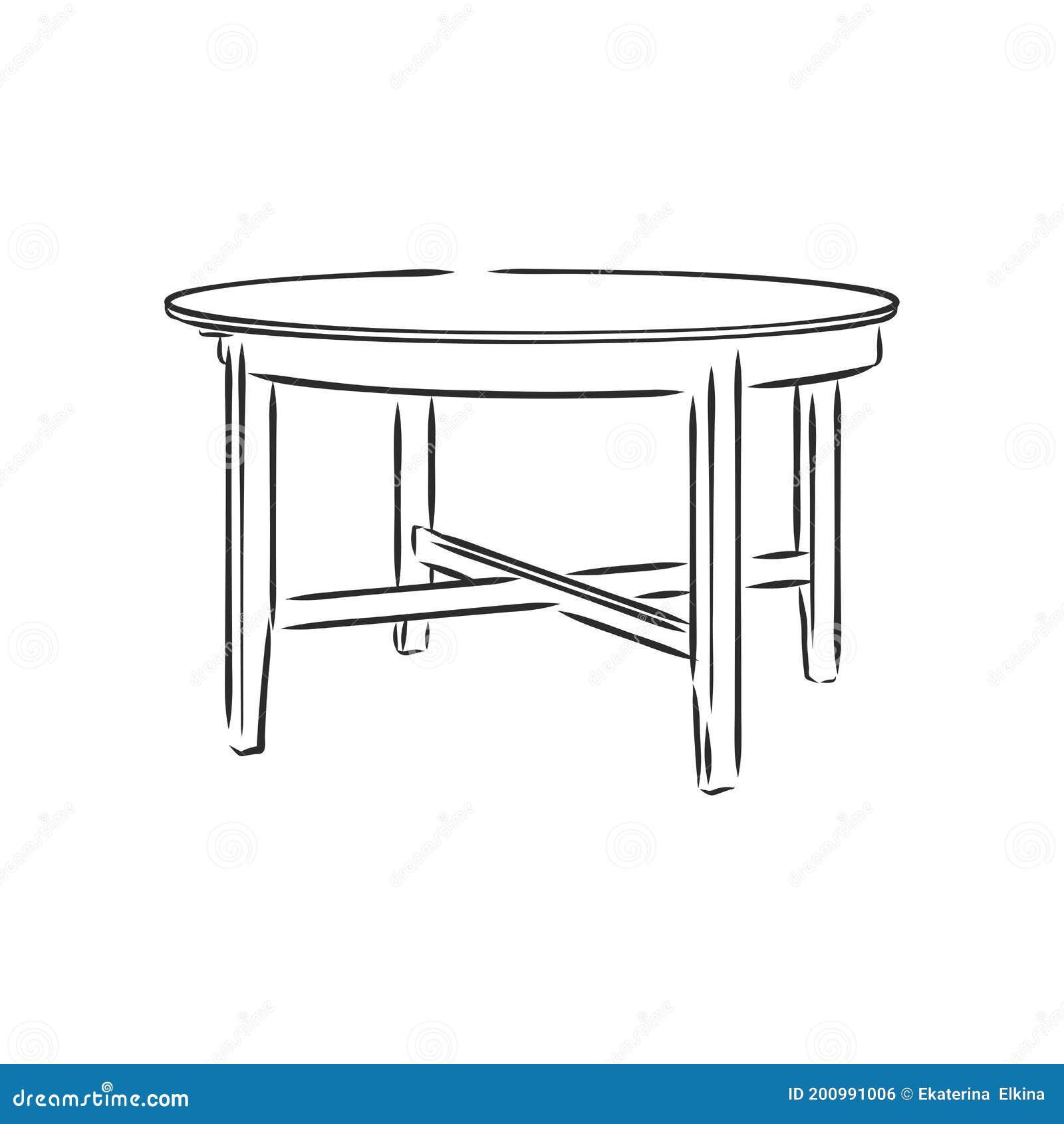 Hand Drawn Table, Vector Illustration, Table Vector Sketch Illustration ...