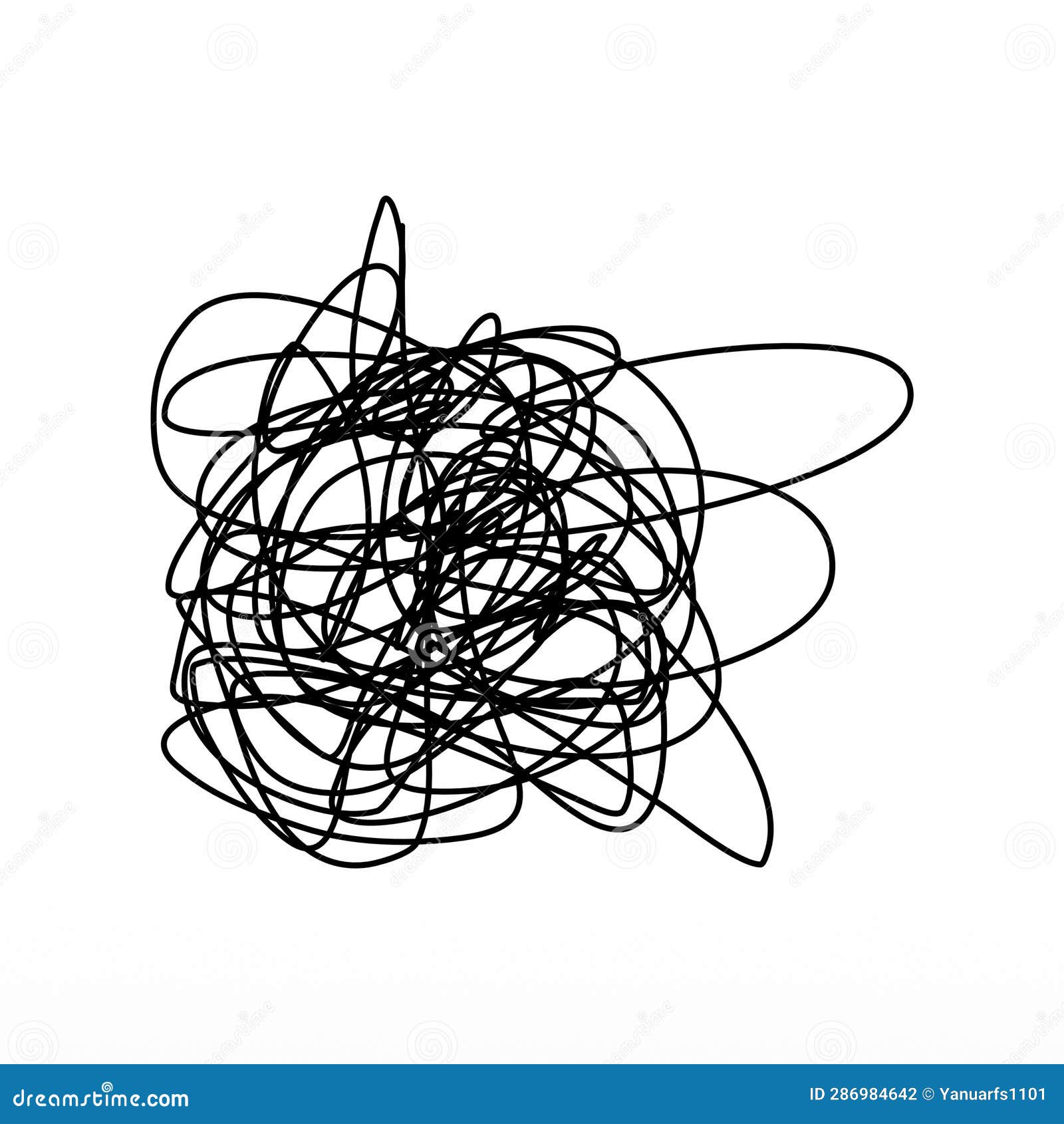 Hand Drawn Tangle Thread Sketch Spherical Abstract Scribble Shape Stock ...