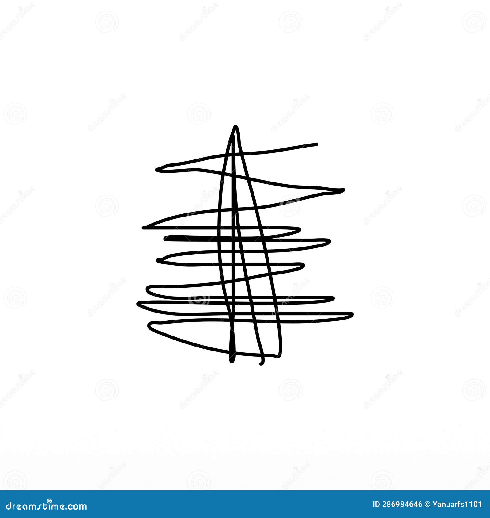 Hand Drawn Tangle Thread Sketch Spherical Abstract Scribble Shape Stock ...