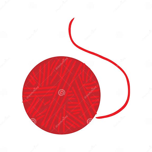 Vector Illustration of a Red Tangle of Thread. Hand Drawn Tangle of ...