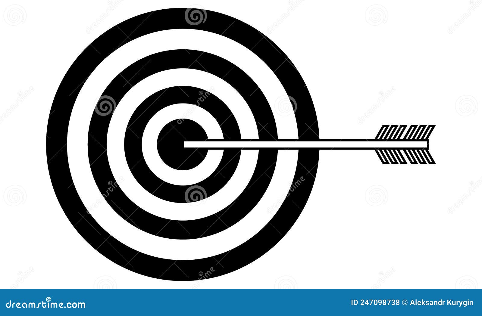Hand Drawn Target with an Arrow Hitting the Target. Abstract Image of ...