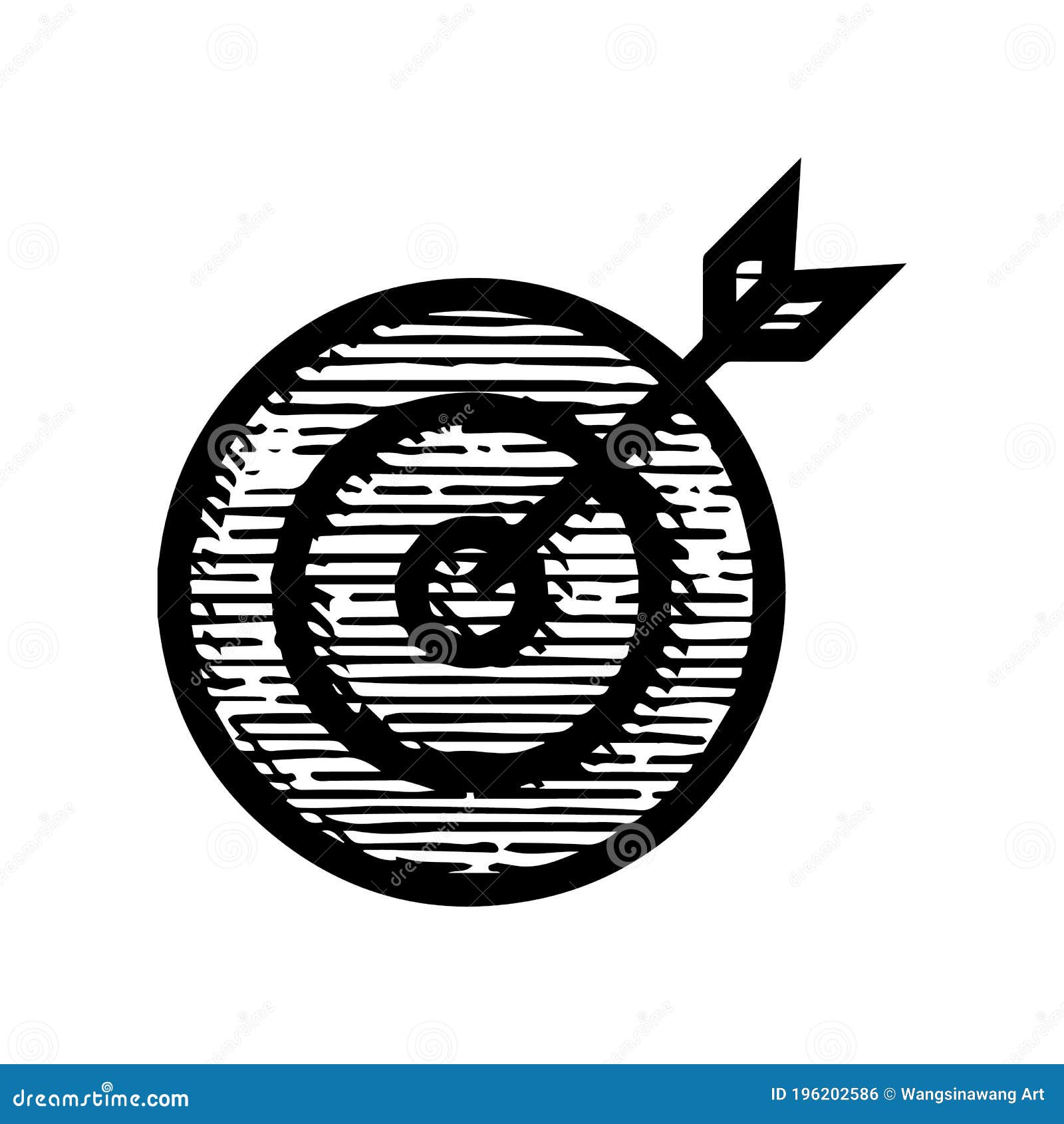 Hand Drawn target symbol stock vector. Illustration of graphic - 196202586