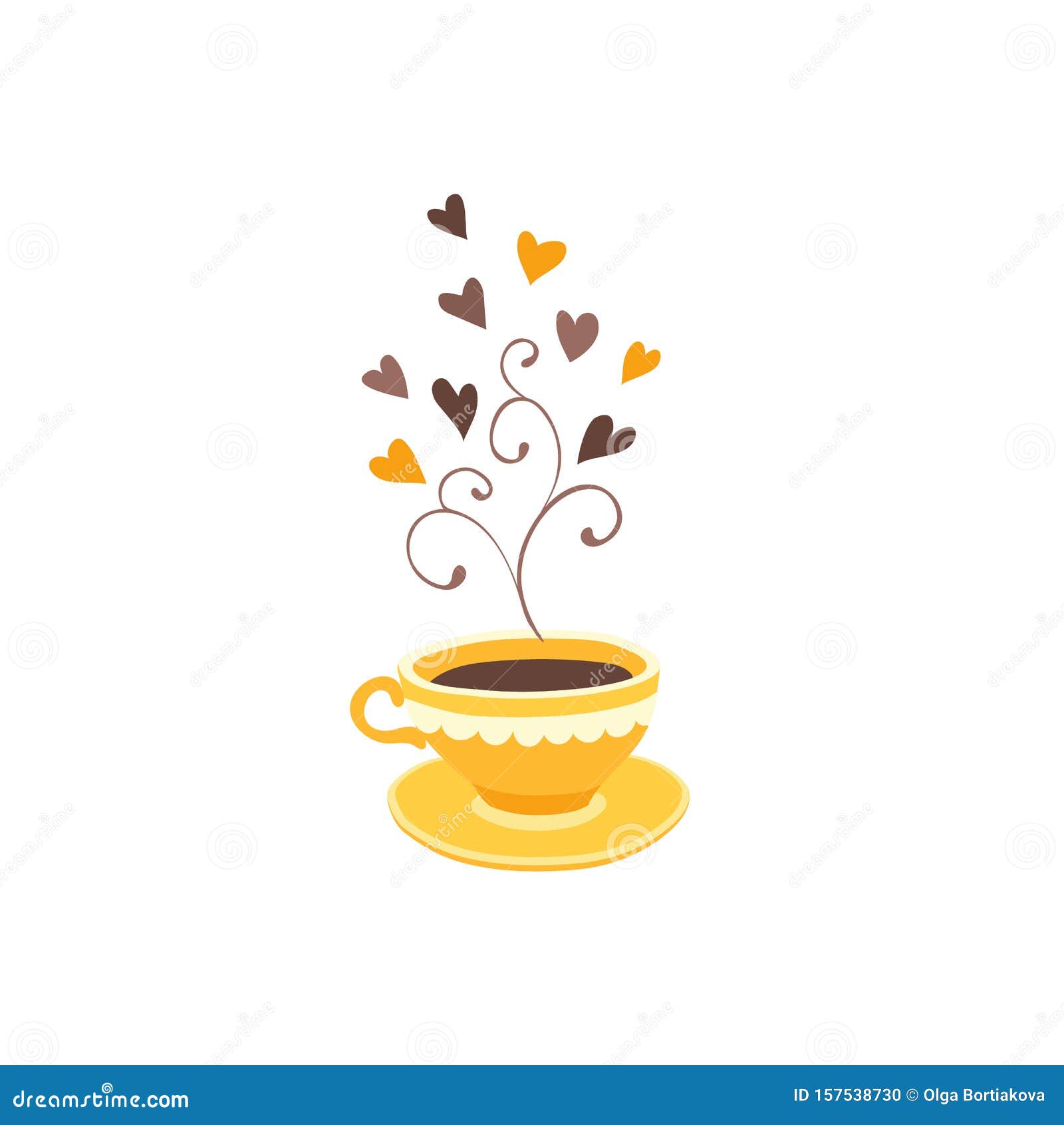 Vector tea cup isolated stock vector. Illustration of coffee - 157538730
