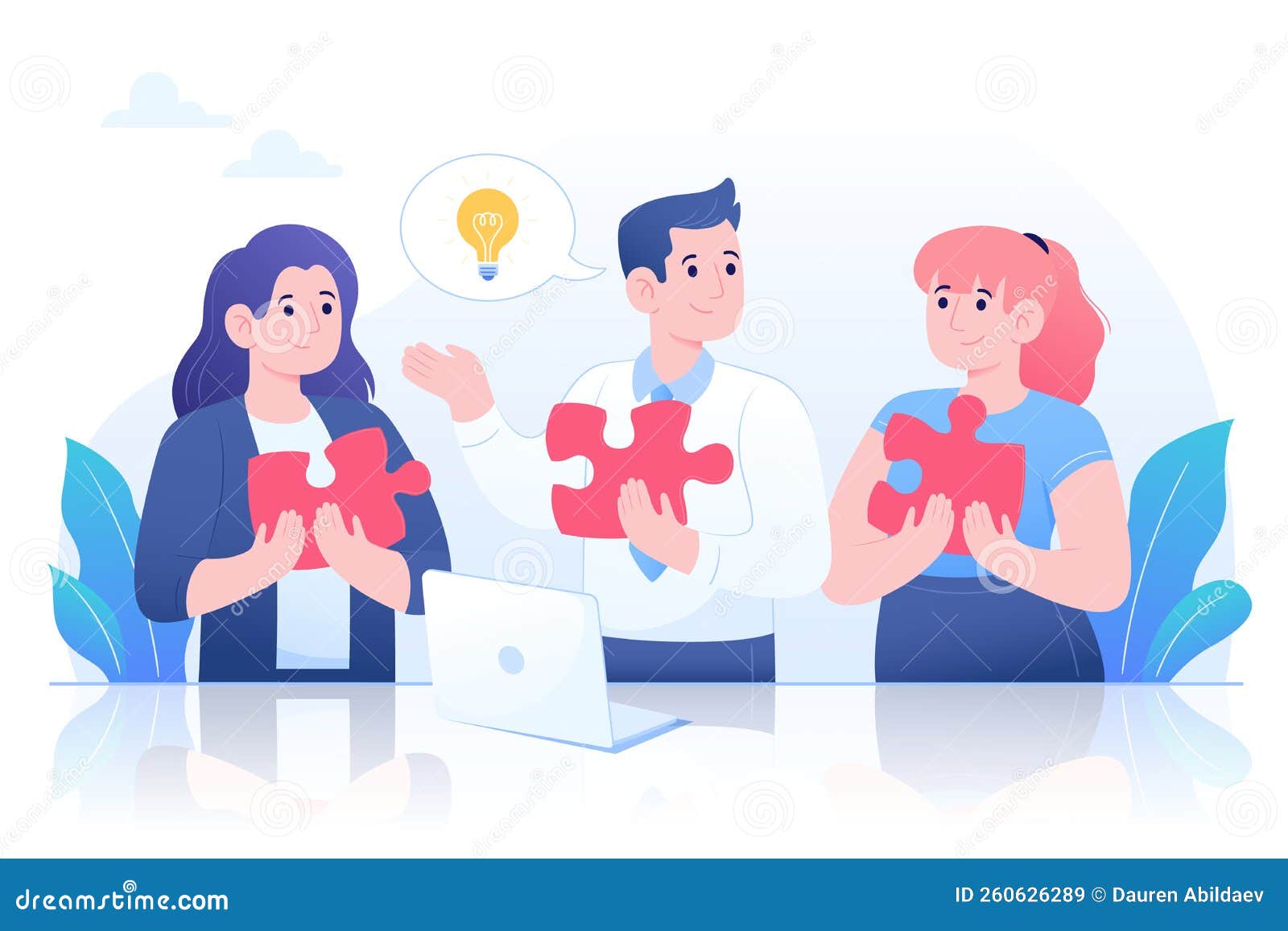Hand Drawn Teamwork Concept Vector Illustration. Stock Vector ...
