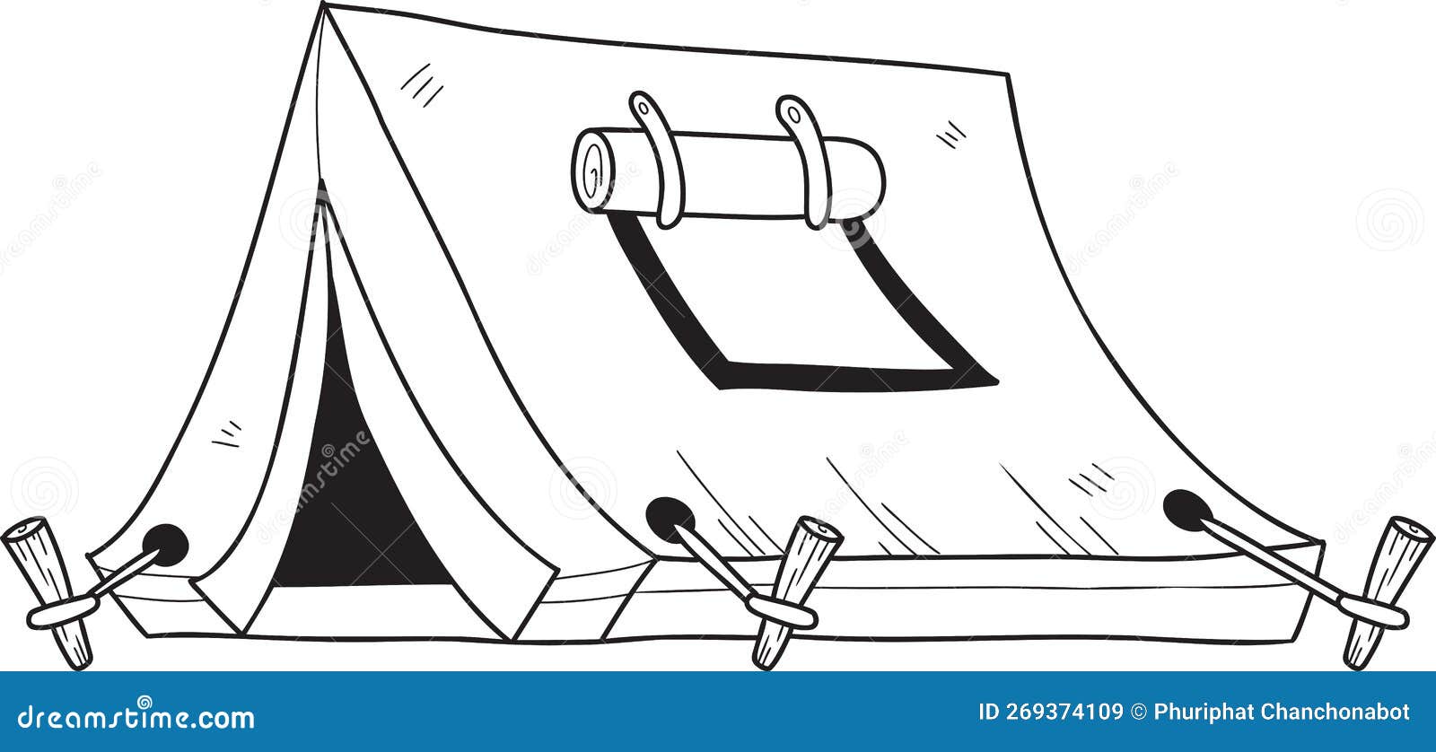 Hand Drawn Tent for Camping Illustration in Doodle Style Stock Vector ...