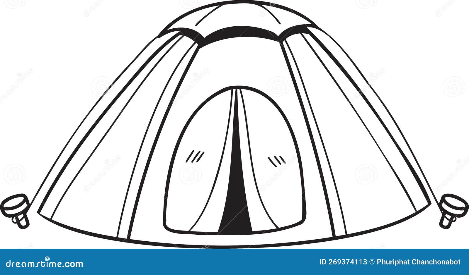 Hand Drawn Tent for Camping Illustration in Doodle Style Stock Vector ...