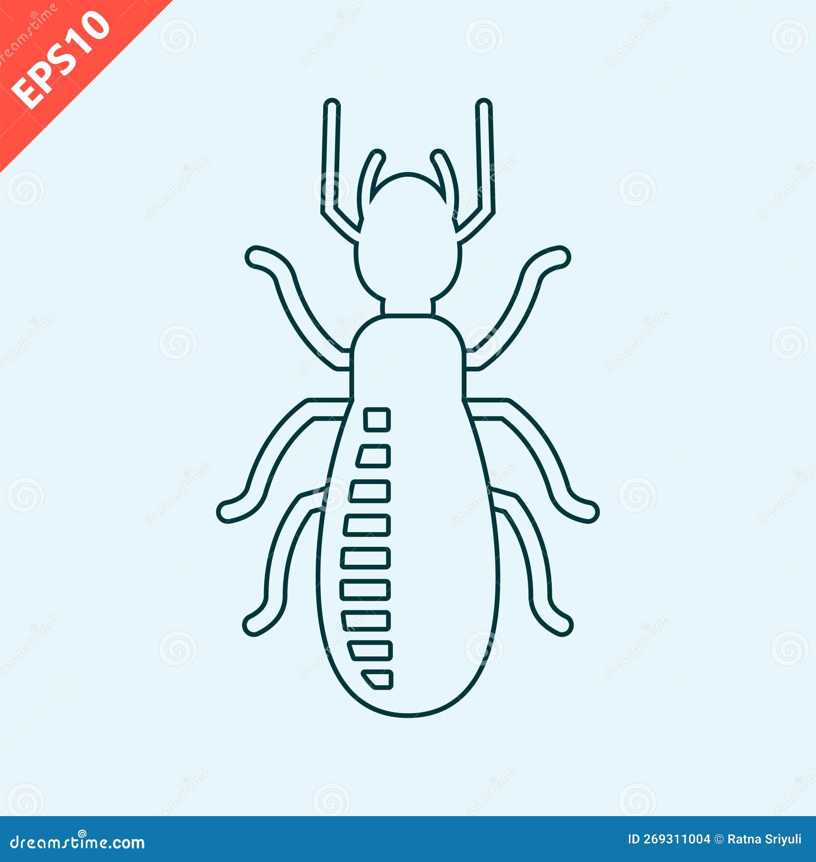 Hand Drawn Termite Icon Design Flat Isolated Illustration Stock Vector ...