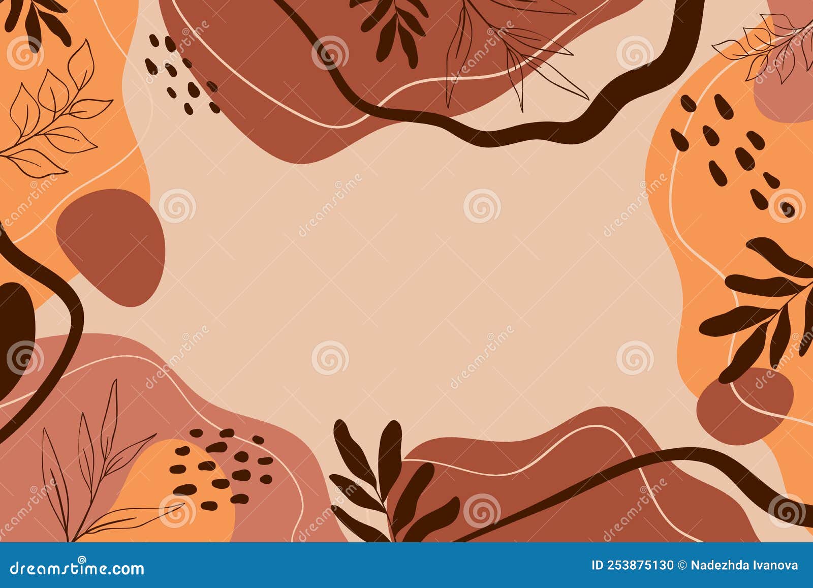 Hand Drawn Terracotta Background Vector Illustration. Stock Vector ...