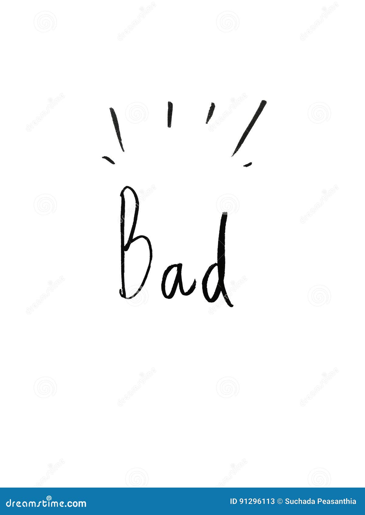 Hand drawn text Bad stock illustration. Illustration of typography ...