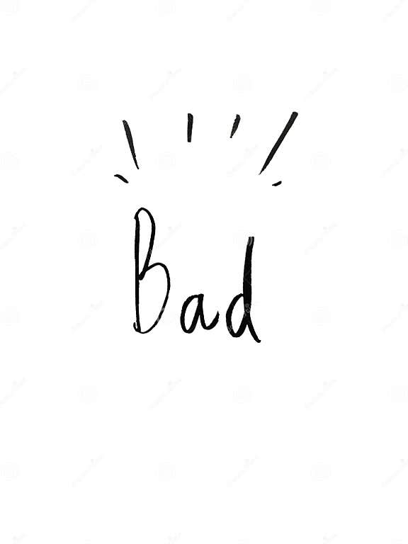 Hand drawn text Bad stock illustration. Illustration of typography ...