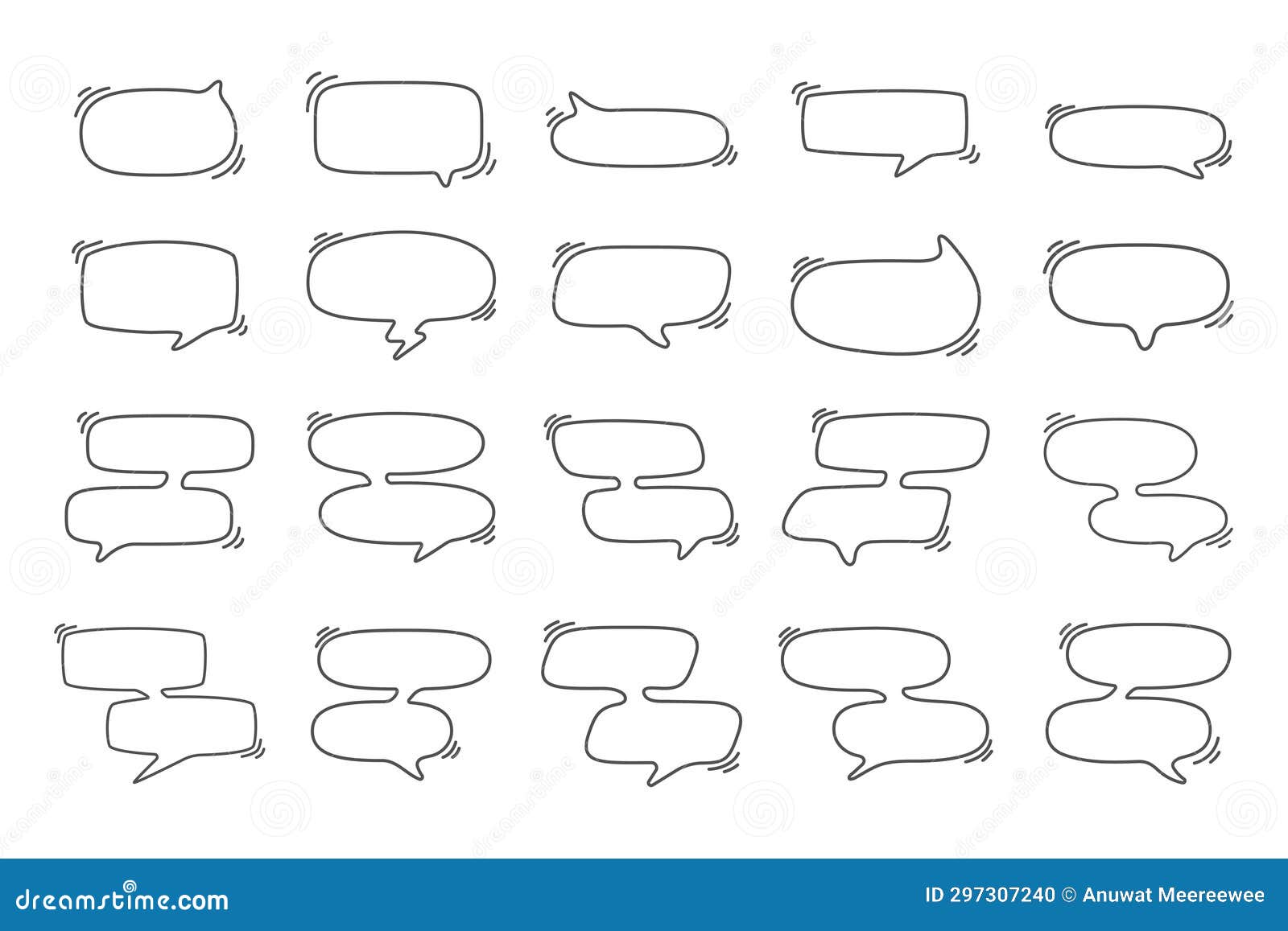 Hand Drawn Text Box. Cute Cartoon Style Talking Dialogue Stock Vector ...