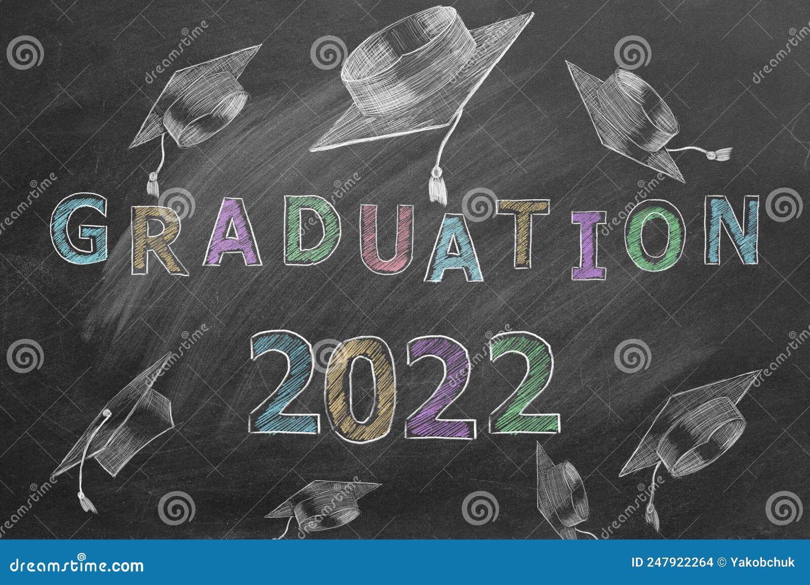 Graduation 2022 Wearing A Graduate Hat On A Wooden 2022 Number On Very ...