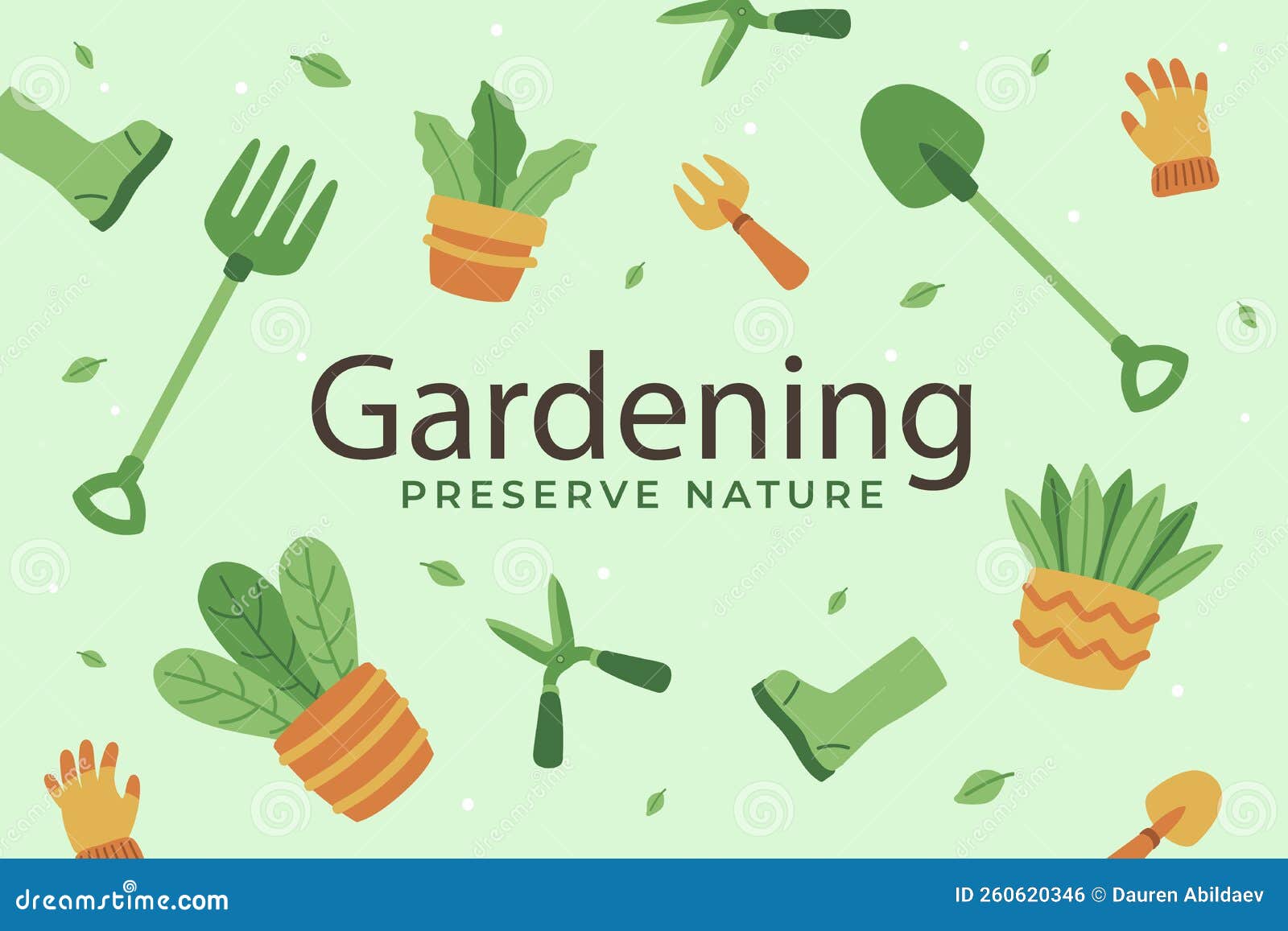 Hand Drawn Texture Gardening Pattern Vector Illustration. Stock Vector ...