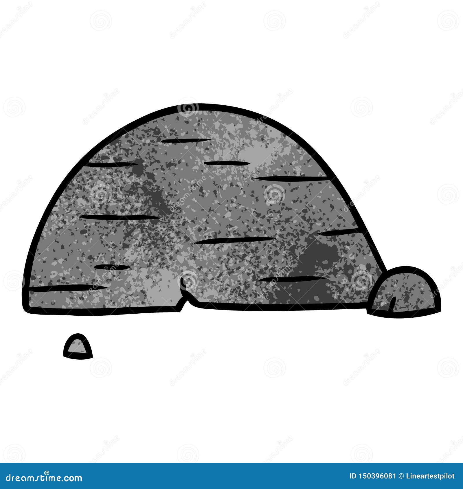 Hand Drawn Textured Cartoon Doodle of Grey Stone Boulder Stock Vector ...