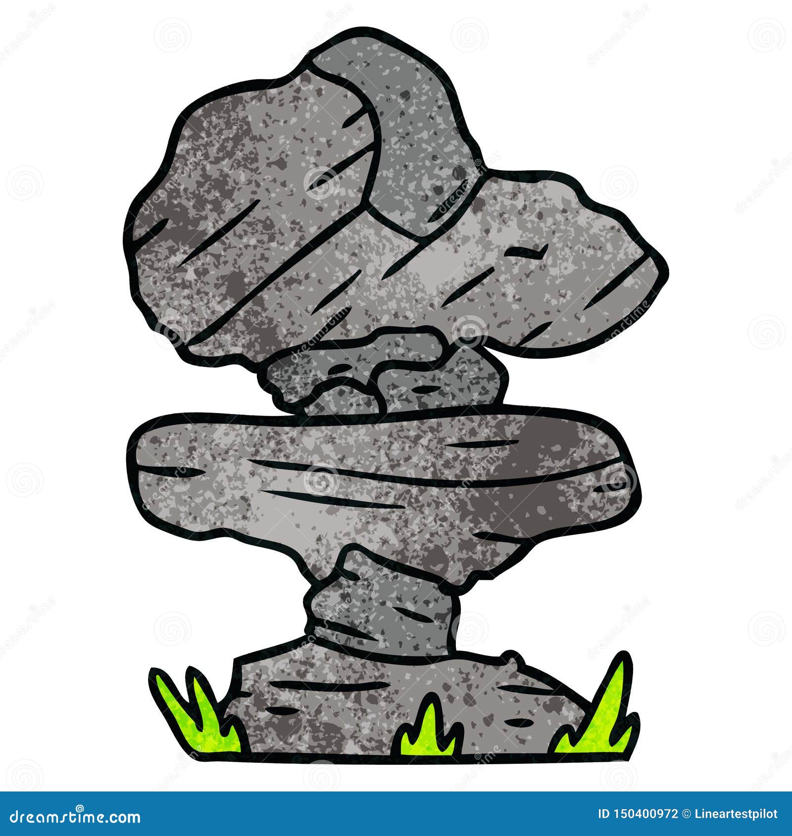 Hand Drawn Textured Cartoon Doodle of Grey Stone Boulder Stock Vector ...