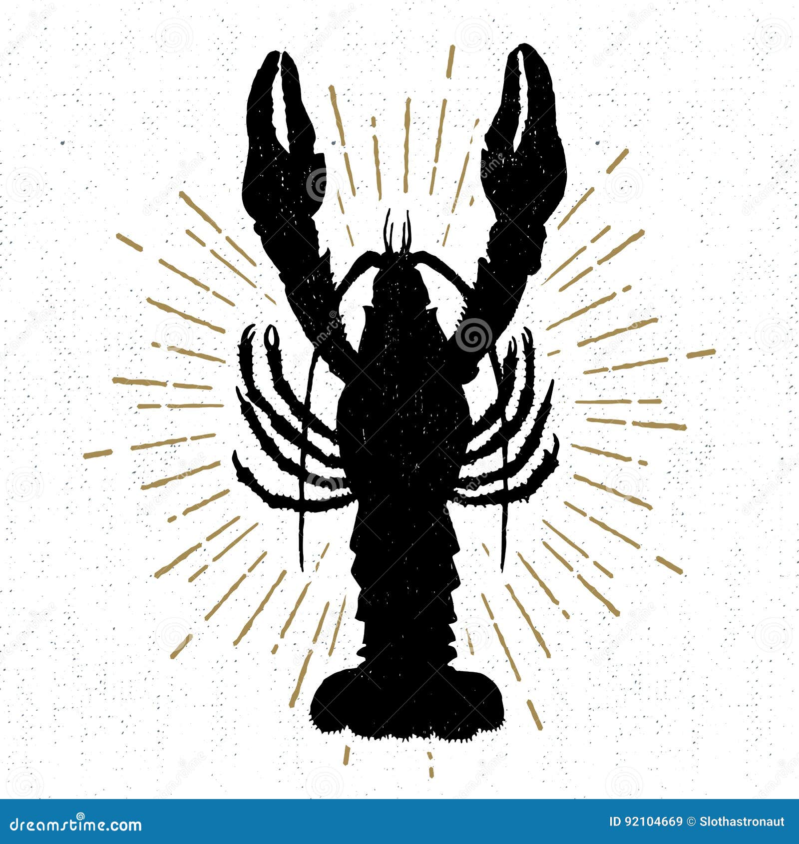 Hand Drawn Textured Icon with Lobster Vector Illustration Stock Vector ...