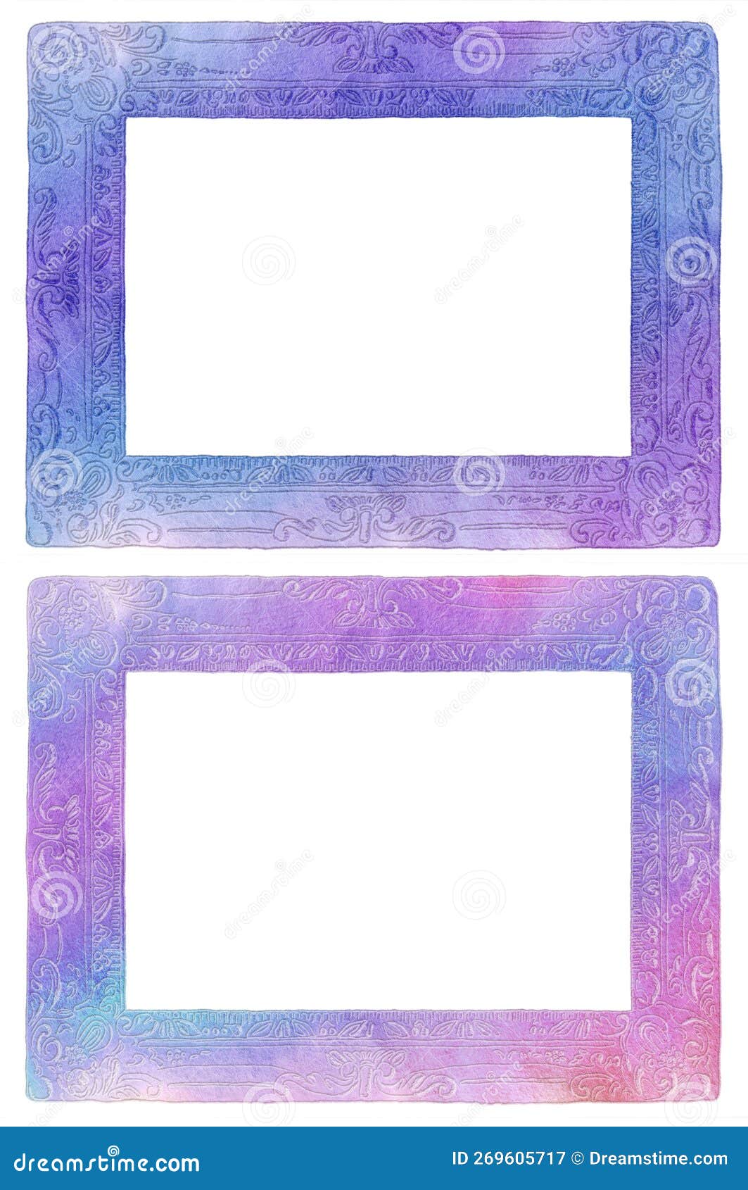 Hand Drawn Textured Paper Frames Stock Illustration - Illustration of ...