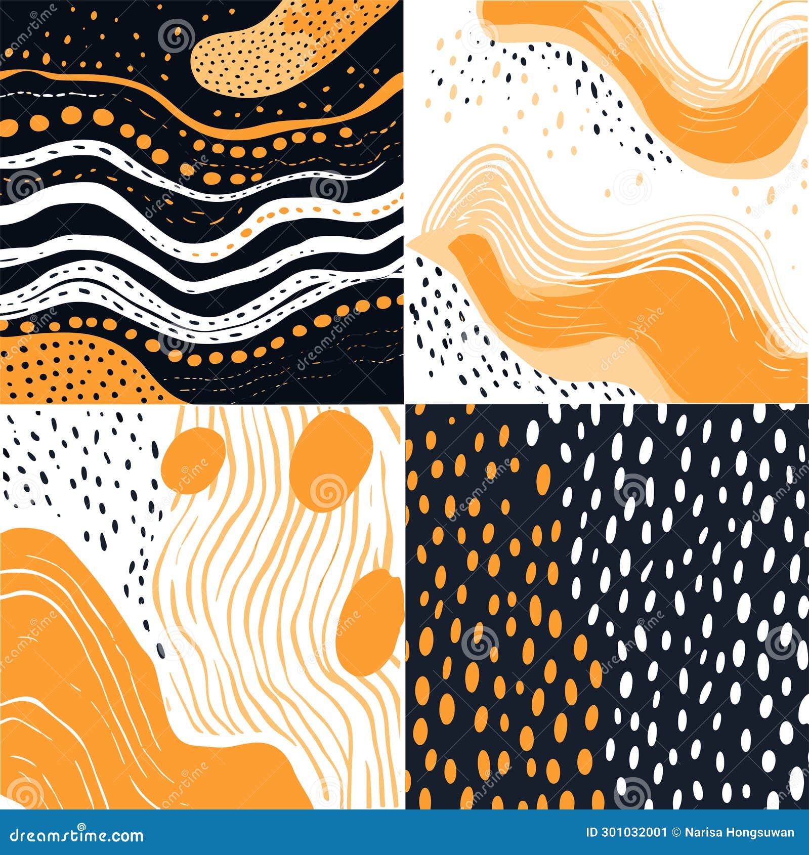 Hand Drawn Textures. Isolated Vector Illustration. Seamless Pattern ...