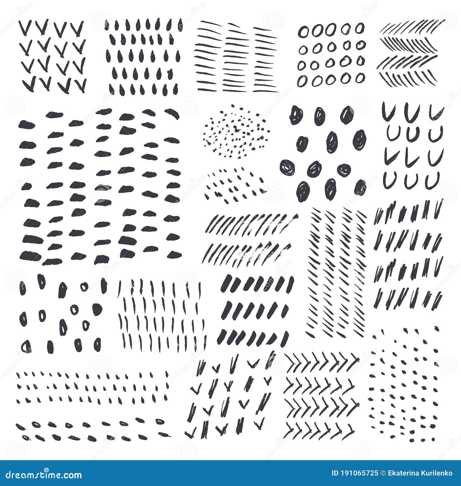 Hand drawn textures stock illustration. Illustration of graphic - 191065725