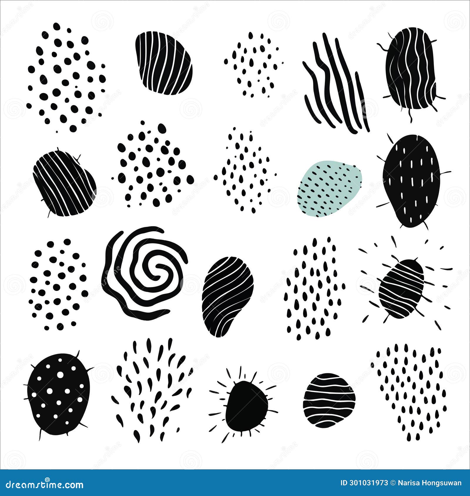 Hand Drawn Textures Set of Texture Drops Line Points Wave Freehand ...