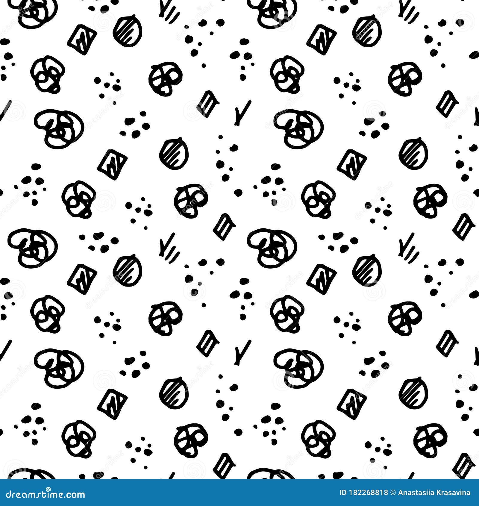Hand Drawn Textures, Template. Seamless Pattern with Doodle Elements ...