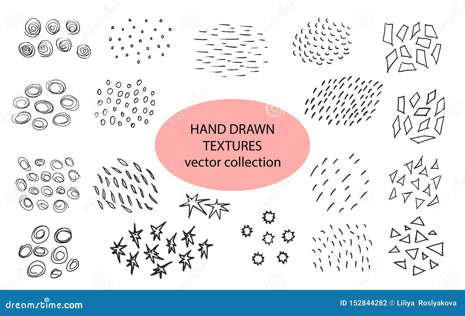 Hand Drawn Textures, Template. Vector Design Elements Stock Vector ...